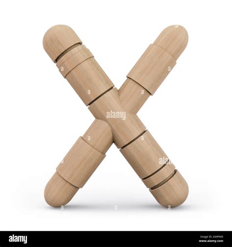 La lettre X En majuscules Police futuriste en bois Alphabet sculpté