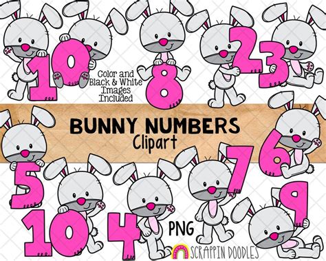Easter Bunny Math Clipart Bundle Numbers Spinners Ten Frames Math Signs