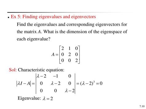 ppt chapter 7 eigenvalues and eigenvectors powerpoint presentation id 3004401