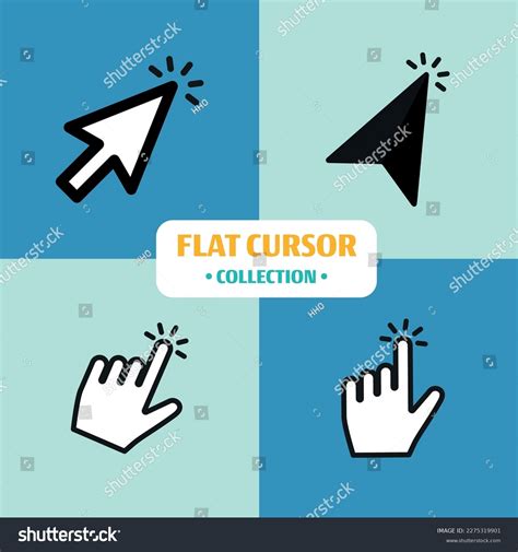 Pointer Cursor Icons Web Arrows Cursors Stock Vector Royalty Free