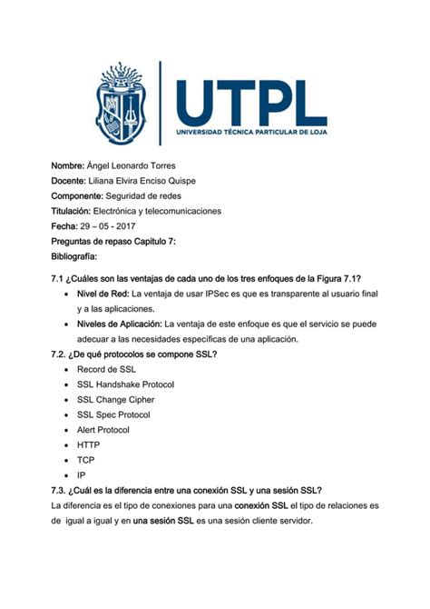 Preguntas De Repaso Capitulo 7 Stallings William Fundamentos De