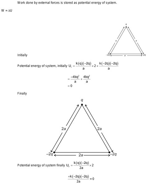 three point charges q 2q and 2q are placed at the vertices of an equilateral triangle of side a