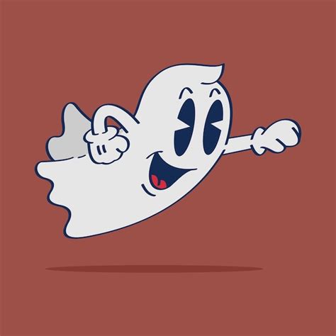 Fantasma De Personaje De Dibujos Animados Con Cara Y Ojos Superman Pose