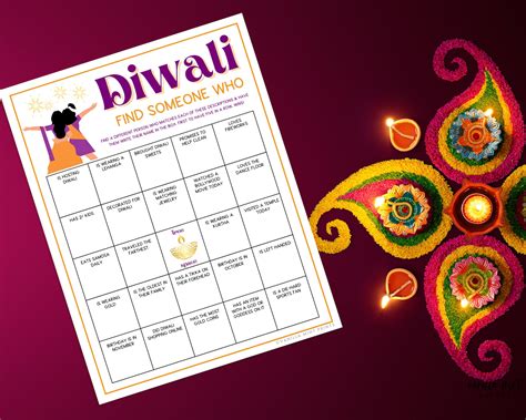 Diwali Find Someone Who Game Printable Festival Of Lights Etsy