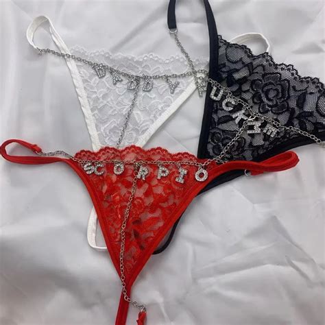 Rhinestone Body Chain Bikini Underwear Thong Rhinestone Waist Body