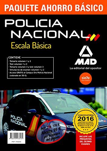 Paquete Ahorro BÁSICO Escala Básica Policía Nacional Temario volumen