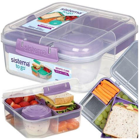 ŚNIADANIÓWKA SISTEMA LUNCHBOX POJEMNIK BOX BENTO 1250 ml Z PRZEGRÓDKAMI
