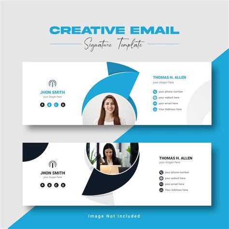 Plantilla de diseño de firma de correo electrónico Vector Premium