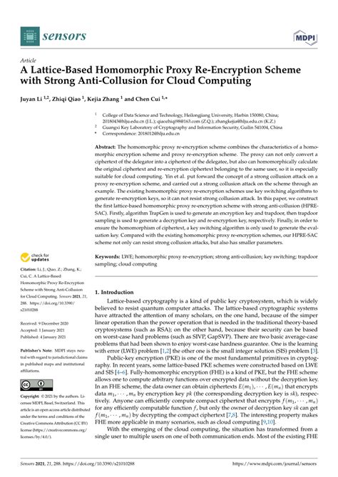 pdf a lattice based homomorphic proxy re encryption scheme with strong anti collusion for