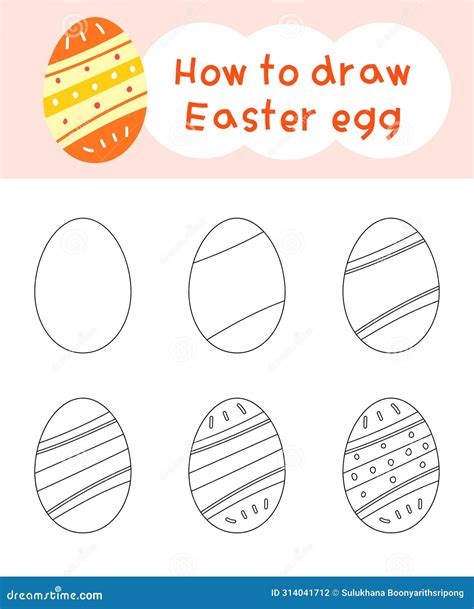 How To Draw Easter Egg Cartoon Step By Step For Kid Book Spring