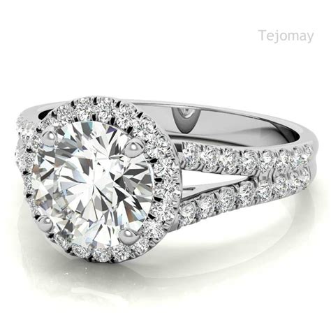 925 Sterling Silver Moissanite Ring Classic Style Round Cut Etsy De