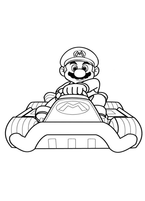 Disegno Da Stampare E Colorare Di Super Mario Con Kart