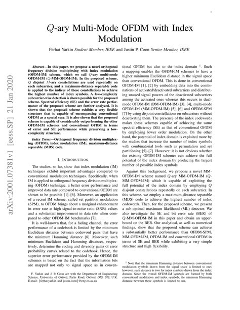 pdf q ary multi mode ofdm with index modulation
