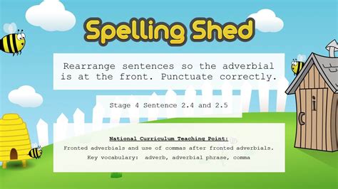 Spelling Shed EdShed Resource Stage 4 Sentence 2 4 And 2 5