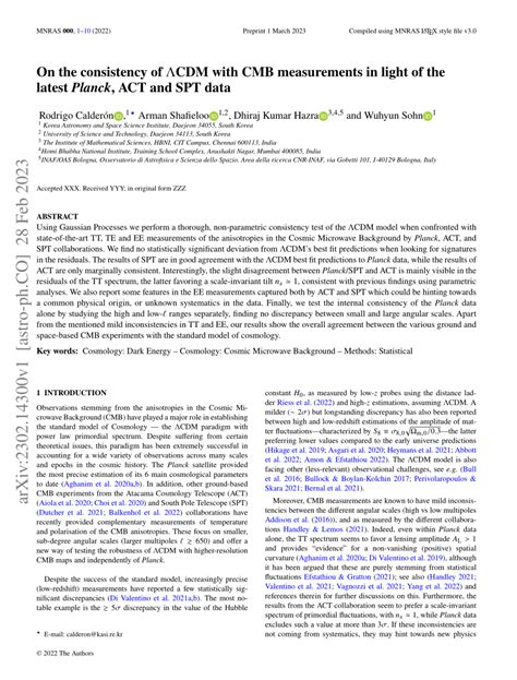 pdf on the consistency of lambda cdm with cmb measurements in light of the latest planck