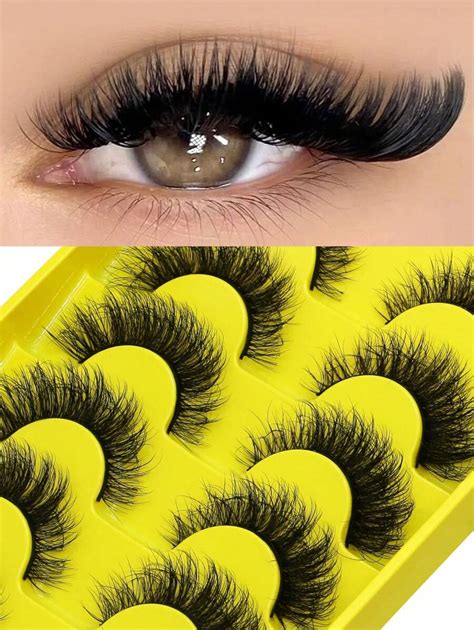 GROINNEYA 6 Pairs False Eyelashes Soft Faux Mink Eyelashes C Curl