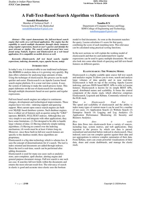 pdf a full text based search algorithm vs elasticsearch
