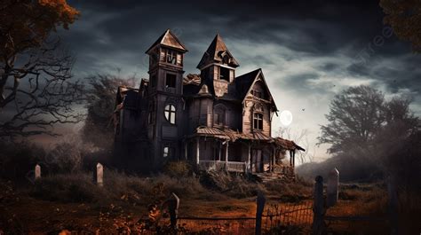 Rumah Menyeramkan Dalam Gelap Gambar Rumah Berhantu Untuk Halloween