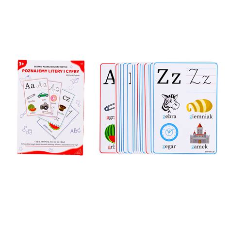 Plansze LearnHow edu A5 Poznajemy litery i cyfry 49 kart porównaj