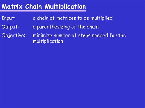 Ppt Matrix Chain Multiplication Powerpoint Presentation Free