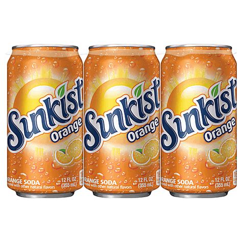 Sunkist Orange Soda 12 Fl Oz Cans 6 Pack Beverages Sullivan S Foods