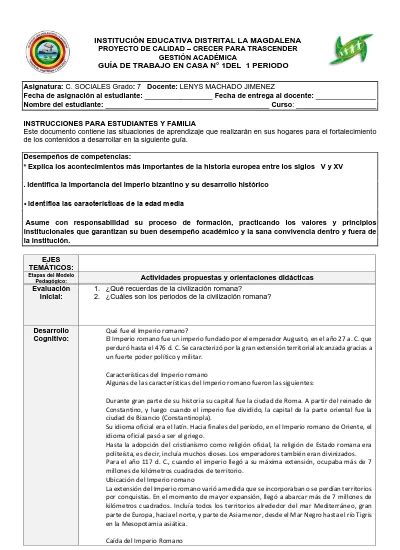 INSTITUCIÓN EDUCATIVA DISTRITAL LA MAGDALENA PROYECTO DE CALIDAD CRECER