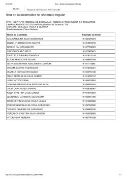 Lista De Selecionados Na Chamada Regular