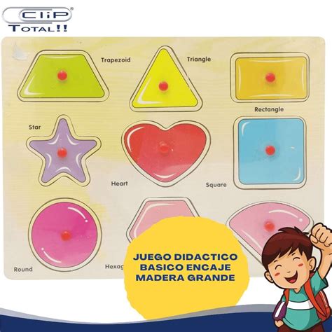 JUEGO DIDACTICO BASICO ENCAJE MADERA GRANDE Clip Papelería Clip Total