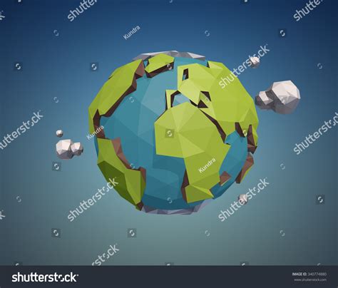 Vector Low Poly Earth Globe Illustration Stock Vector Royalty Free