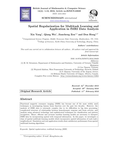 pdf spatial regularization for multitask learning and application in fmri data analysis