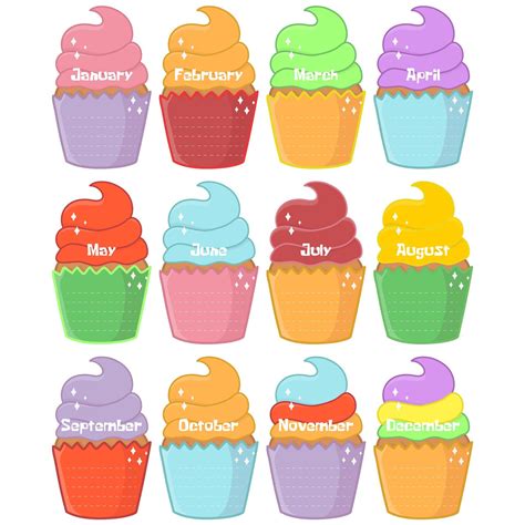 Classroom Birthday Bulletin Board Cupcake Templates Cupcake Bulletin