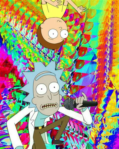 Trippy Rick And Morty Smoking Weed Wallpaper Rick And Morty Weed