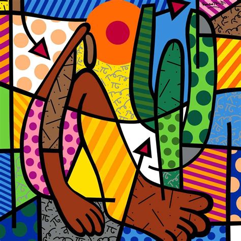 o abraço gravura romero britto the hug e muitos outros Pintura
