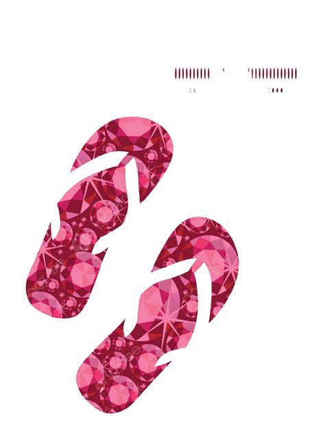 Vector Ruby Flip Flops Silhouettes Pattern Frame Design Flipflops