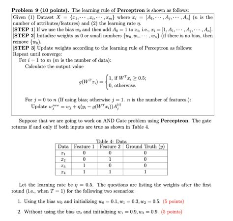 problem 9 10 points the learning rule of