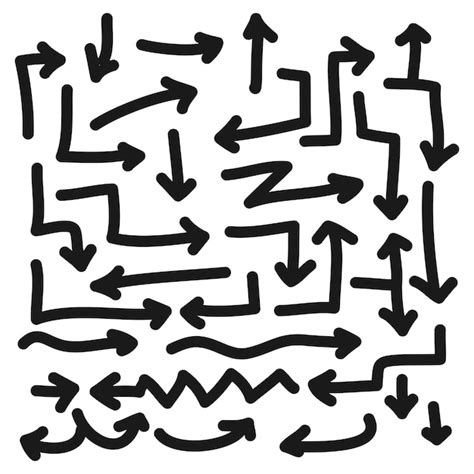 Premium Vector Doodle Arrows Icons Set Arrow Icon With Various