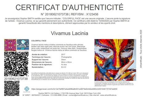 Certificat D Authenticit Pdf Sample Certificate
