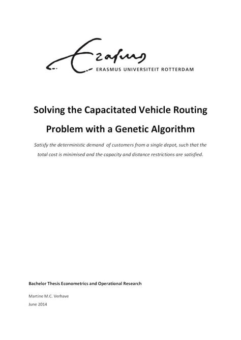 pdf solving the capacitated vehicle routing problem … solving the capacitated vehicle
