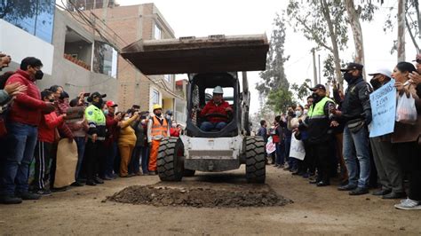 Ate Inician construcción de pistas y veredas en comunidad de San Juan