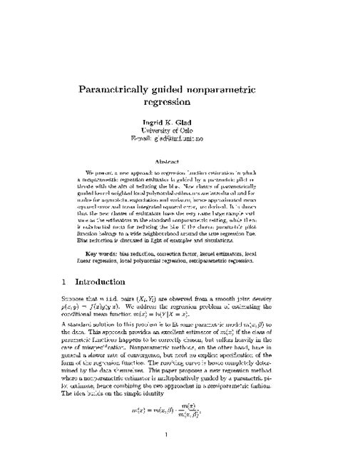 pdf parametrically guided non parametric regression ingrid glad