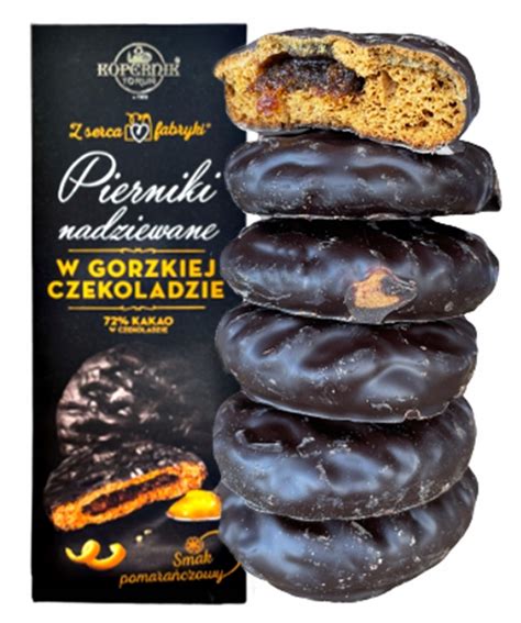 PREMIUM Pierniki Nadziewane POMARAŃCZOWE w Czekoladzie KOPERNIK 150g