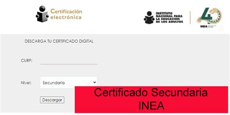 Cómo descargar el certificado de secundaria del INEA