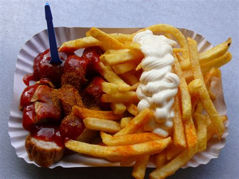 Currywurst Mit Pommes Food Street Food Germany Food