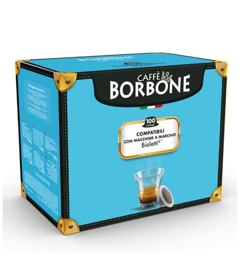 100 Capsule Caffè BORBONE Miscela Blu compatibili BIALETTI