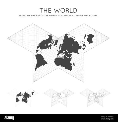 Mapa del Mundo Collignon proyección de mariposa Globo terráqueo con