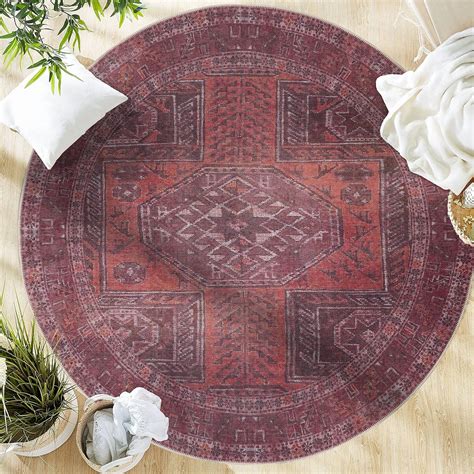Amazon Adiva Rugs Machine Washable 6 Round Area Rug With Non Slip