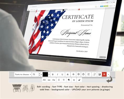 Veteran S Certificate Of Appreciation Template Editable Certificate