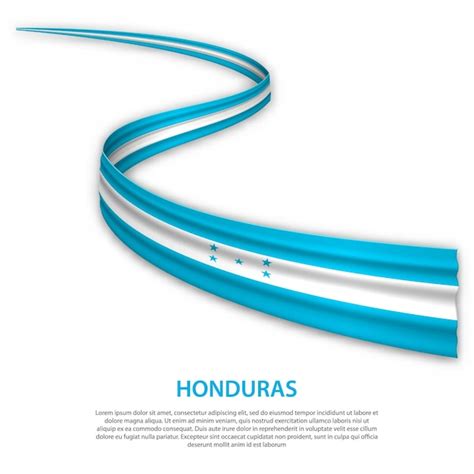 Cinta Ondeando O Banner Con Bandera De Honduras Vector Premium