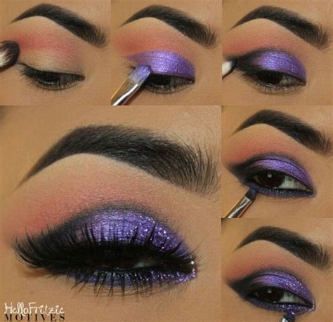 Maquillaje Morado Con Glitter Purple Eye Makeup Smokey Eye Makeup