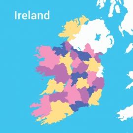 Freepiker Ireland Map Colorful Vector Design